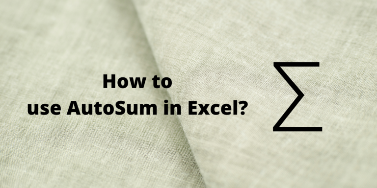 How To Use AutoSum In Excel Step By Step QuickExcel