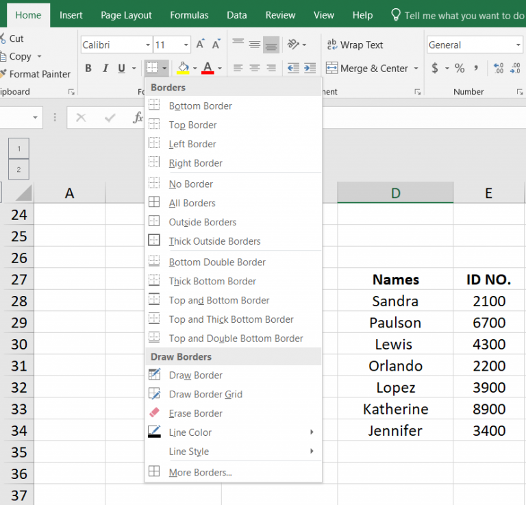  Step by Step How To Add Borders In Excel 2021 QuickExcel