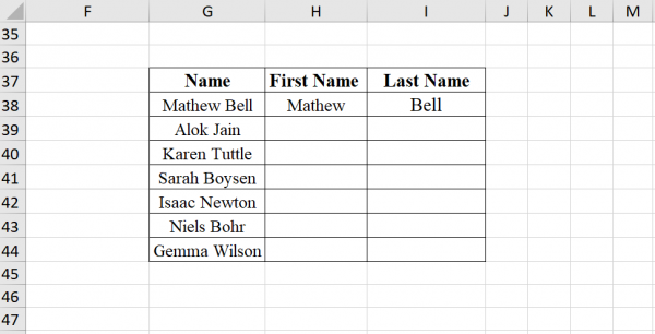 2 Methods to Separate First Name and Last Name in Excel - QuickExcel