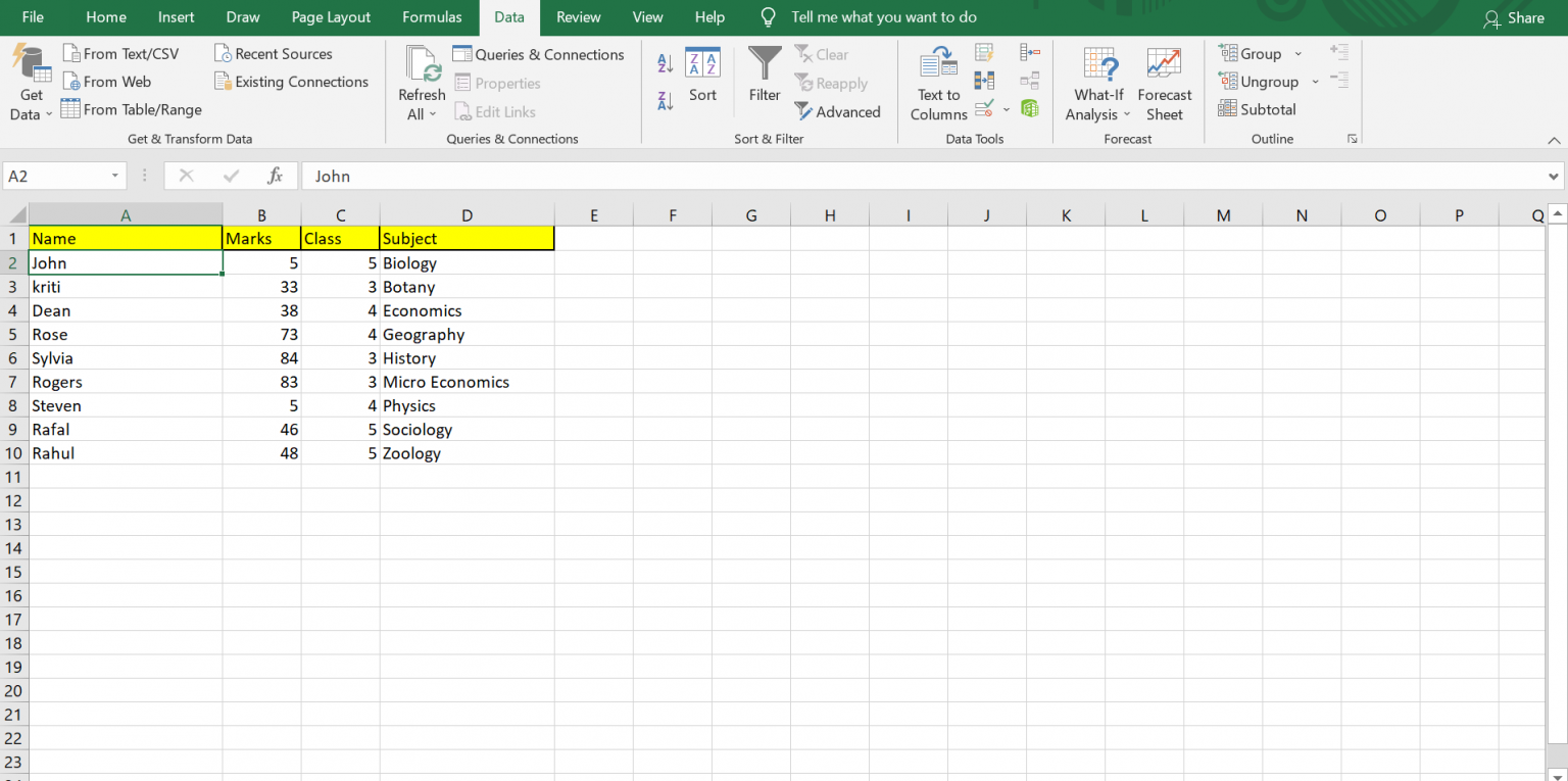 How to Alphabetize in Excel? - QuickExcel