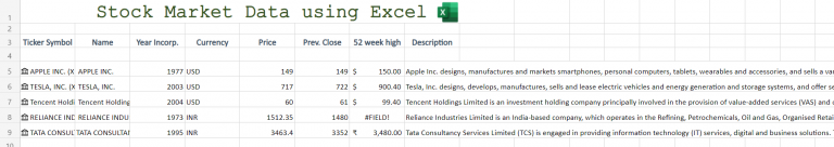 How to Pull Stock Market Data in Excel? - QuickExcel
