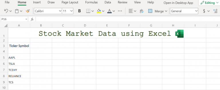 How to Pull Stock Market Data in Excel? - QuickExcel