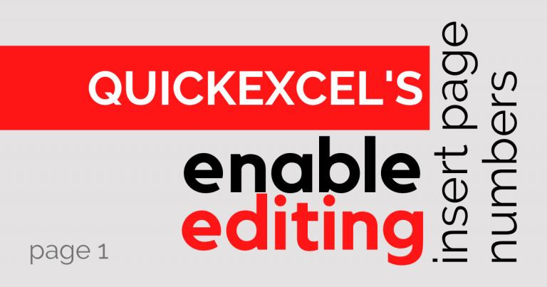 Ultimate Guide To Inserting Page Numbers And Enable Editing In Excel QuickExcel