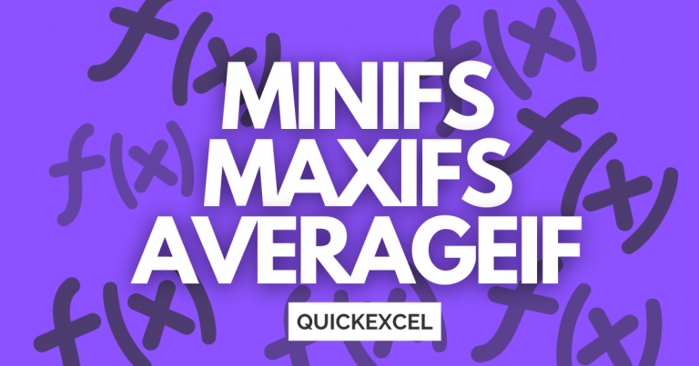 MINIFS, MAXIFS, and AVERAGEIF Formulas in Excel - QuickExcel