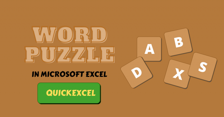 Creating a Word Search Puzzle in Excel - A Beginner's Guide - QuickExcel
