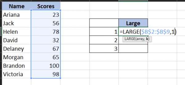 All about the LARGE, SMALL, MIN, and MAX functions in Microsoft Excel - QuickExcel
