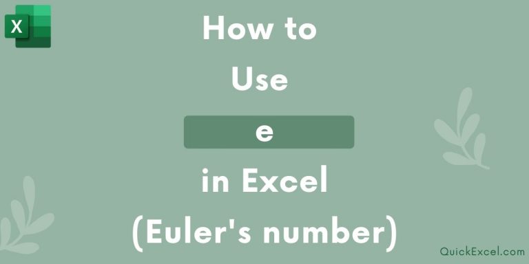 EXP Function in Excel - How to use 'e' in Excel (Euler’s Number ...