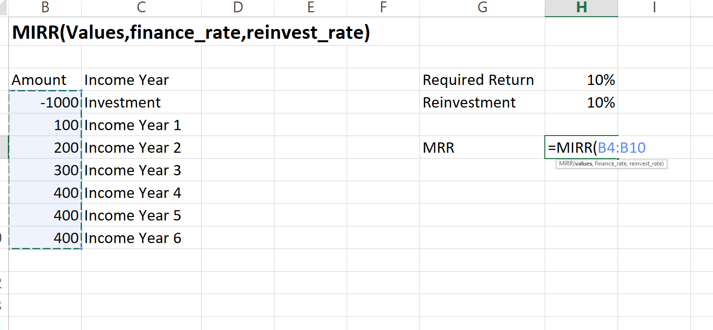 MIRR in Excel - How to Calculate MIRR in Excel - QuickExcel
