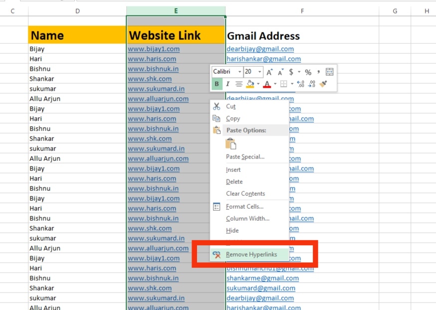 Remove Single And Multiple Hyperlinks In Excel QuickExcel