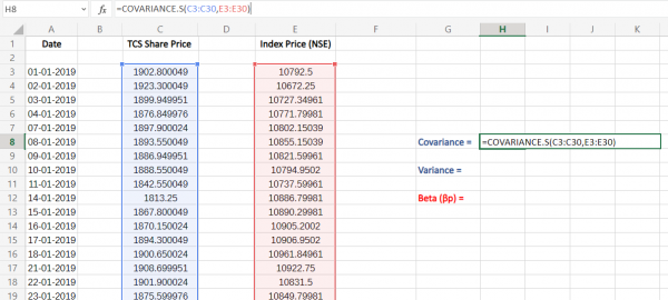 How to Calculate Beta Value for a Stock in Excel - QuickExcel