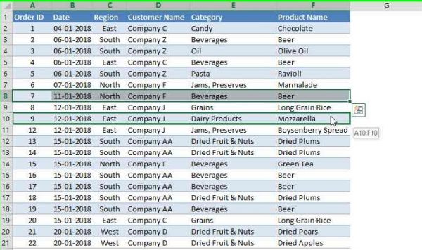 How to Move Rows in MS Excel? - QuickExcel
