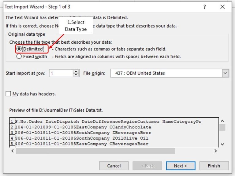 How to Import Data from Text file into MS Excel? - QuickExcel
