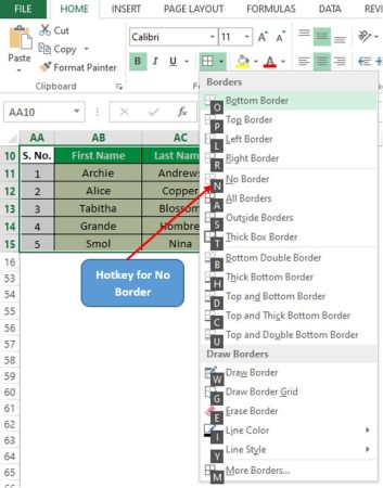 How to Remove Lines in MS Excel? - QuickExcel