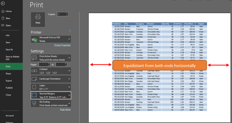How to Centre Worksheet Horizontally in Excel? - QuickExcel