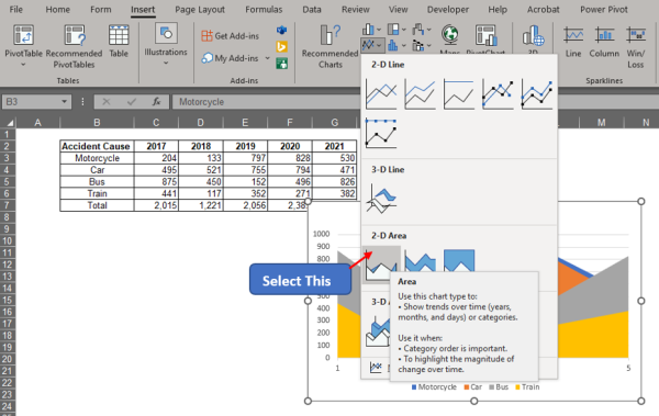 How to Create Area Chart in Excel? - QuickExcel